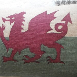 Hand Printed Heritage Welsh Flag Cushion Cover - Etsy