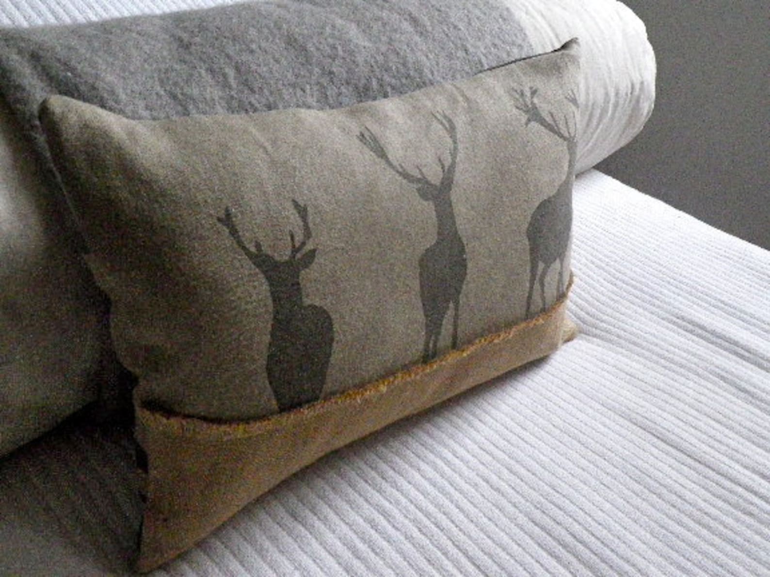 Hand Printed Triple Stags Cushion Cover - Etsy Australia