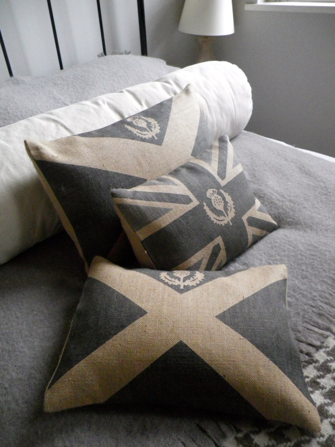Hand Printed Little Scottish Saltire Flag Cushion Cover - Etsy UK