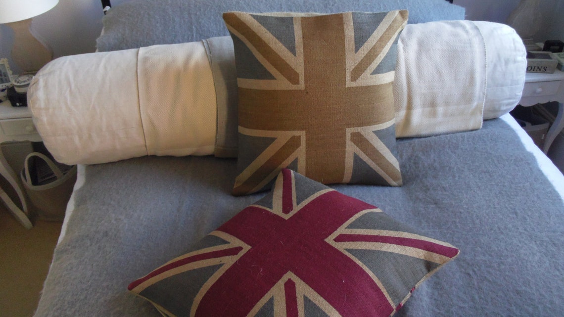 Hand Made New Rustic Union Jack Flag Cushion Cover - Etsy