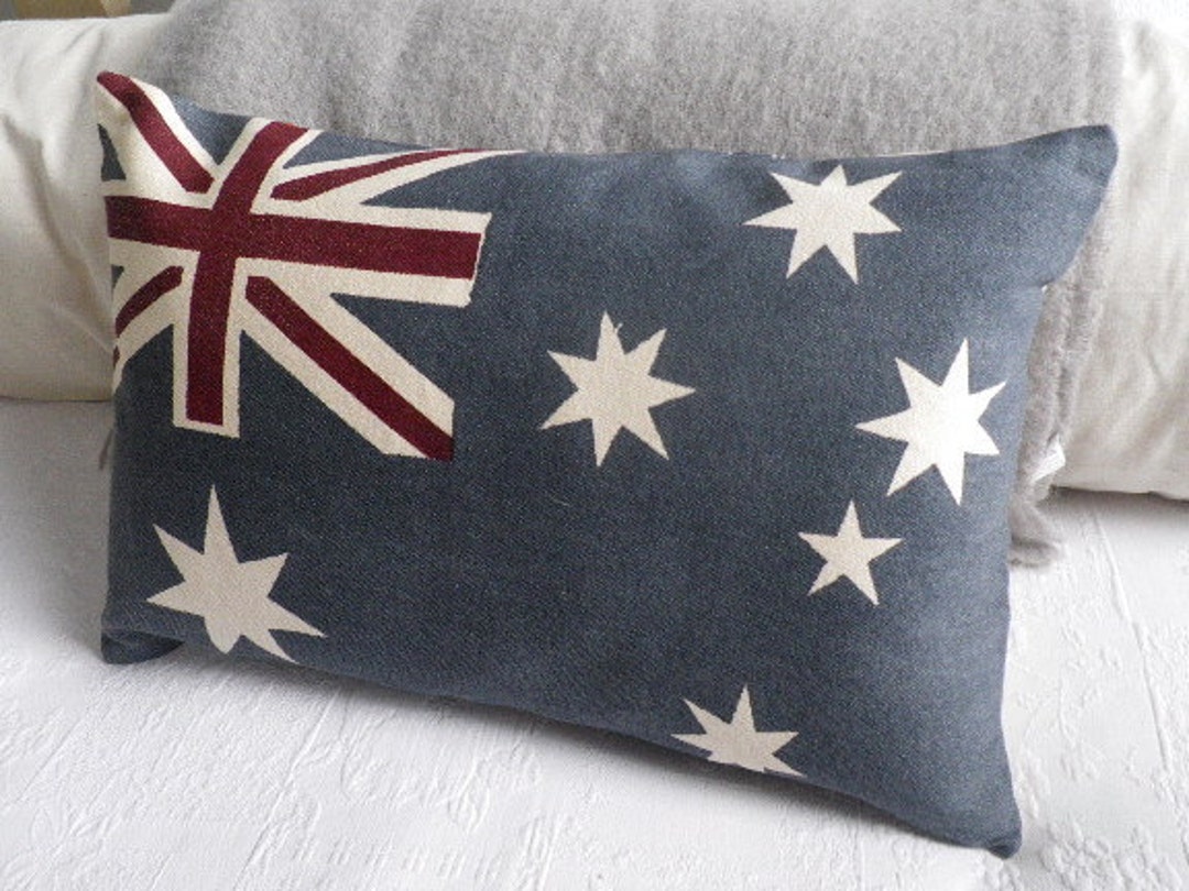 Handprinted Australian Flag Cushion Cover - Etsy