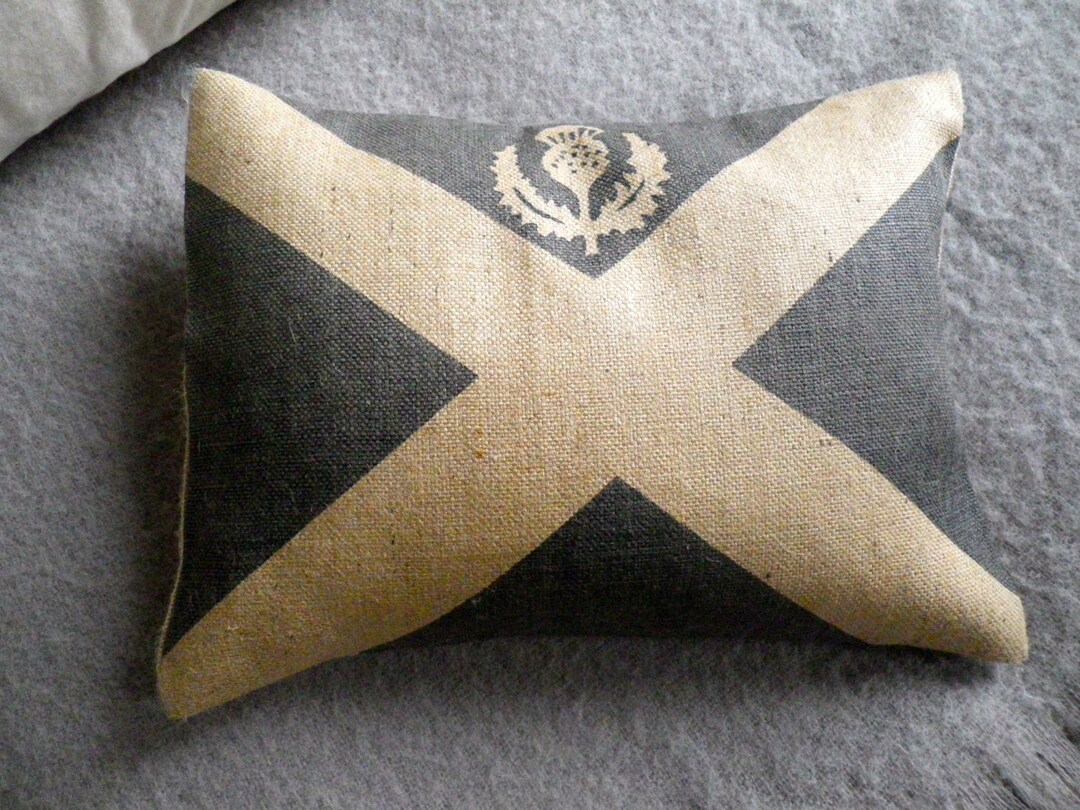 Hand Printed Little Scottish Saltire Flag Cushion Cover - Etsy UK