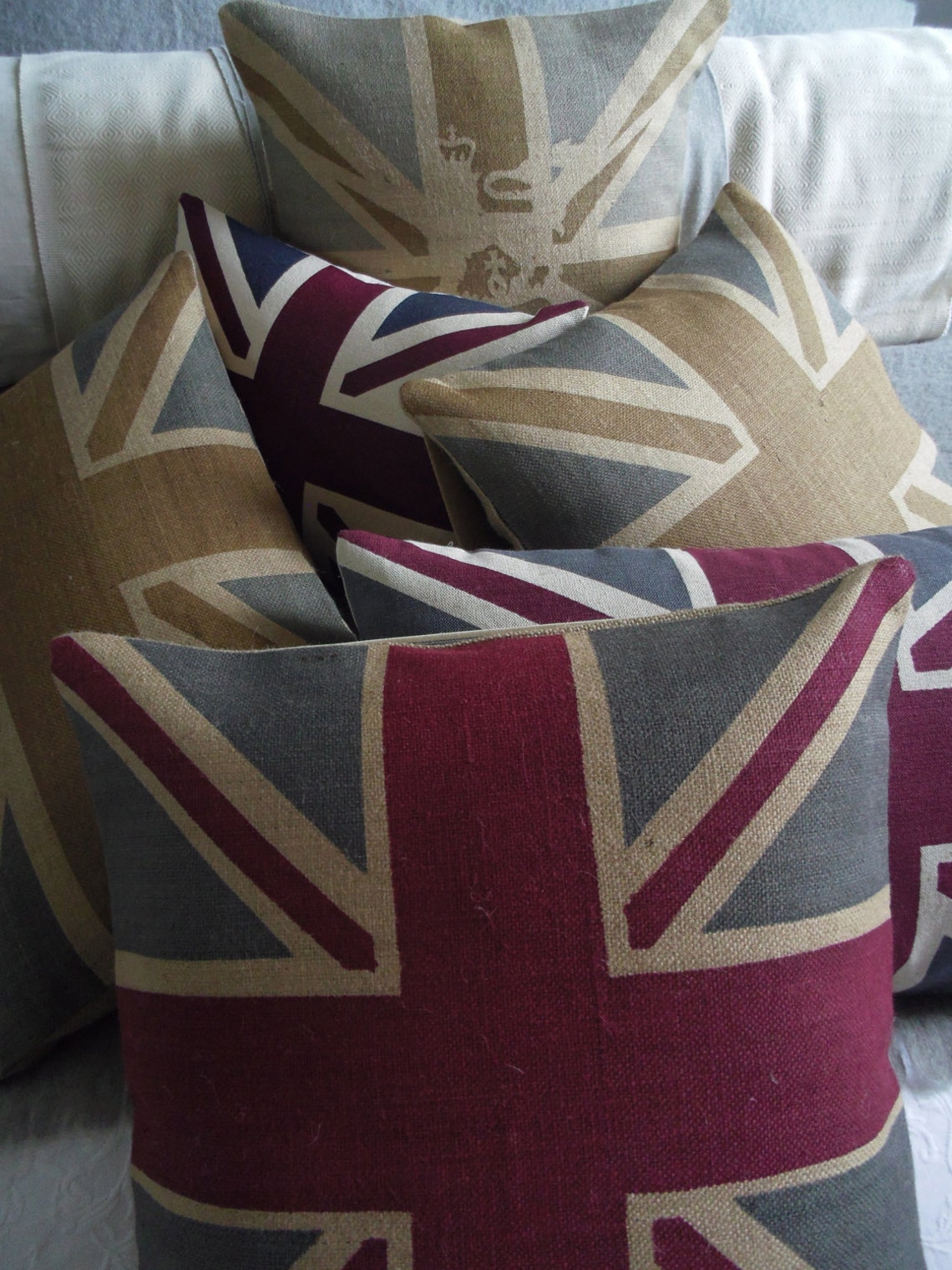 Hand Made New Rustic Union Jack Flag Cushion Cover | Etsy