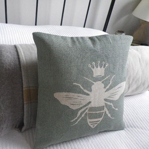 Hand Printed Queen Bee Cushion Cover - Etsy