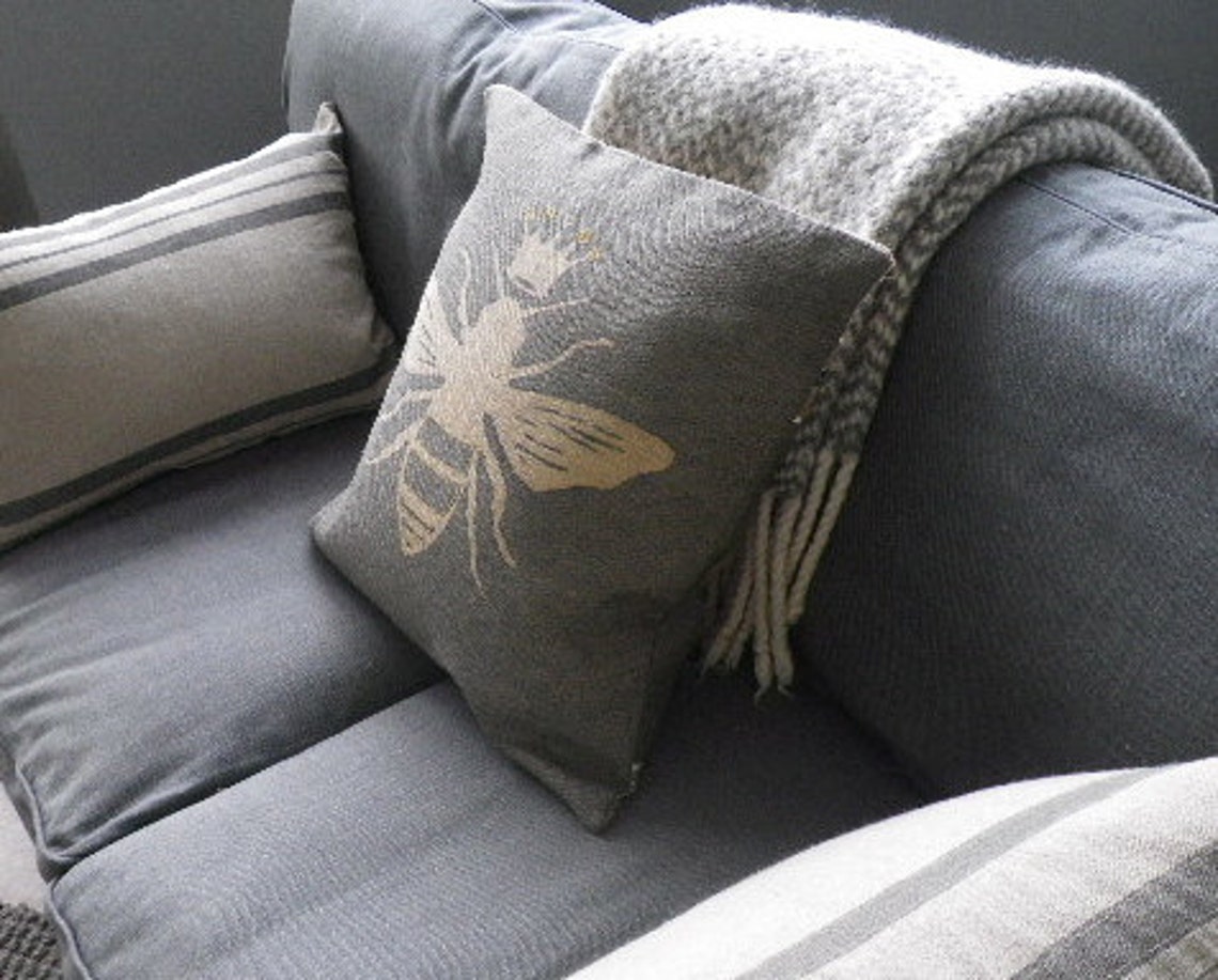 Hand Printed Queen Bee Cushion Cover - Etsy