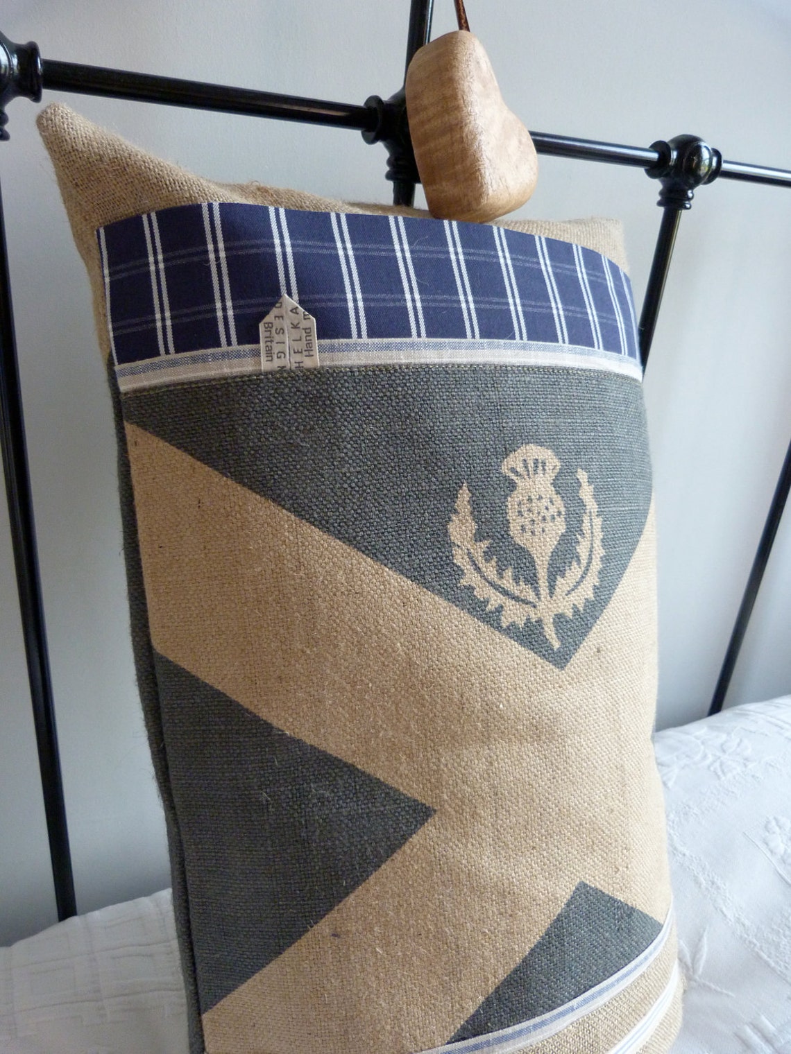 Hand Printed Rustic Scottish Saltire Flag Cushion Cover - Etsy
