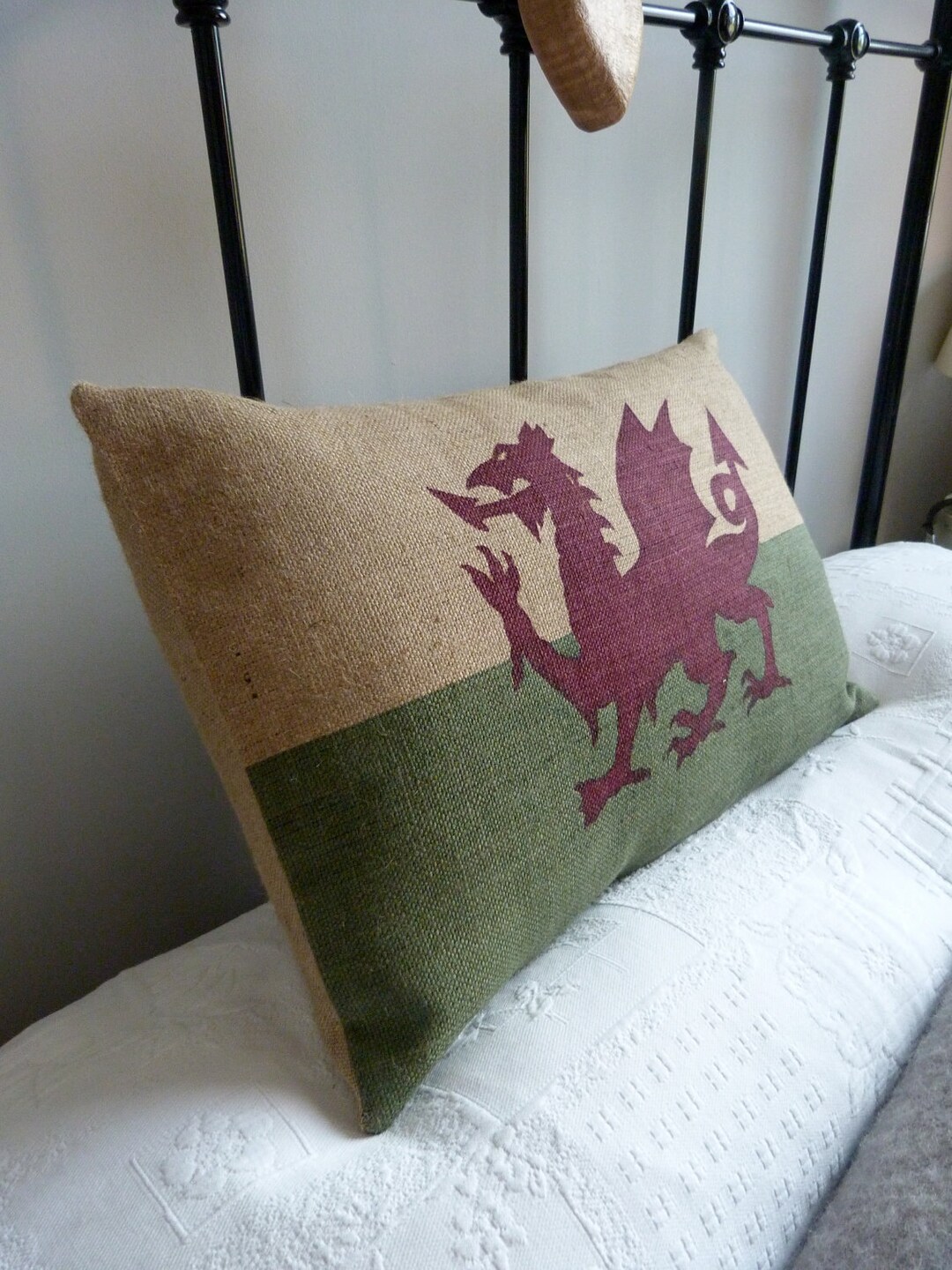 Hand Printed Heritage Welsh Flag Cushion Cover - Etsy