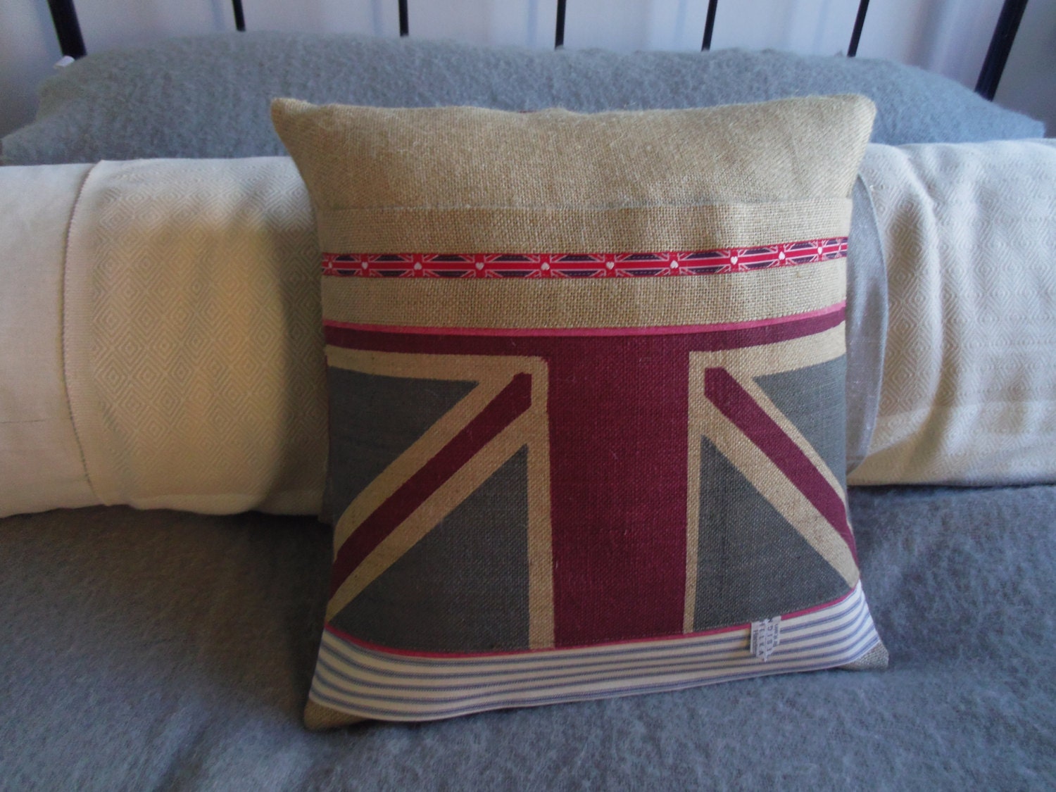 Hand Made New Rustic Union Jack Flag Cushion Cover - Etsy