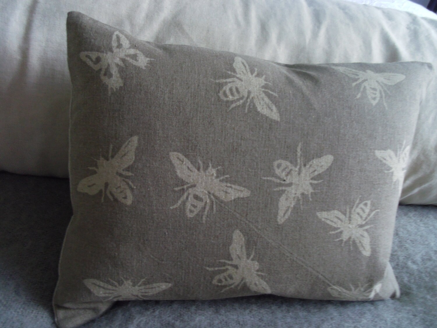 Hand Printed Queen Bee and Little Bees Cushion Pair Covers - Etsy