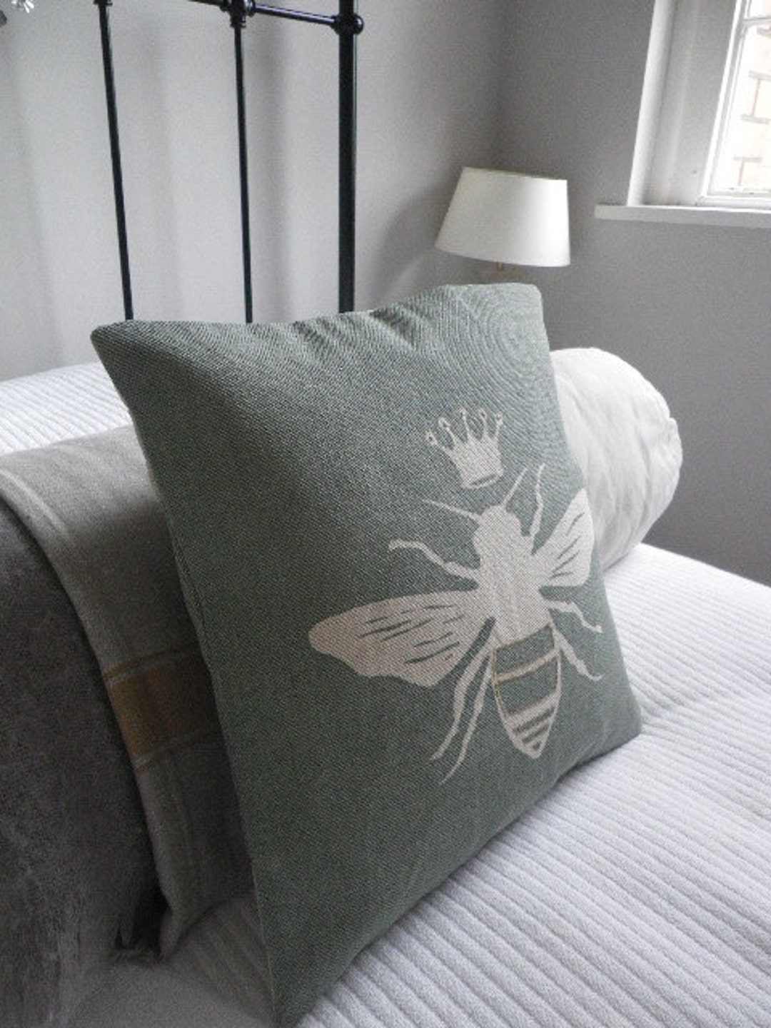 Hand Printed Queen Bee Cushion Cover - Etsy