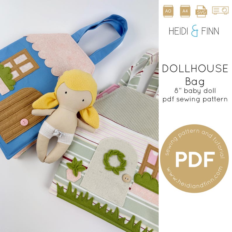 Baby Doll Dollhouse BAG, Portable Dollhouse, Fabric Dollhouse, Soft ...