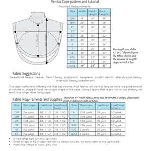 Veritas, Cape Sewing Pattern, Poncho, Sewing Pattern and Tutorial ...