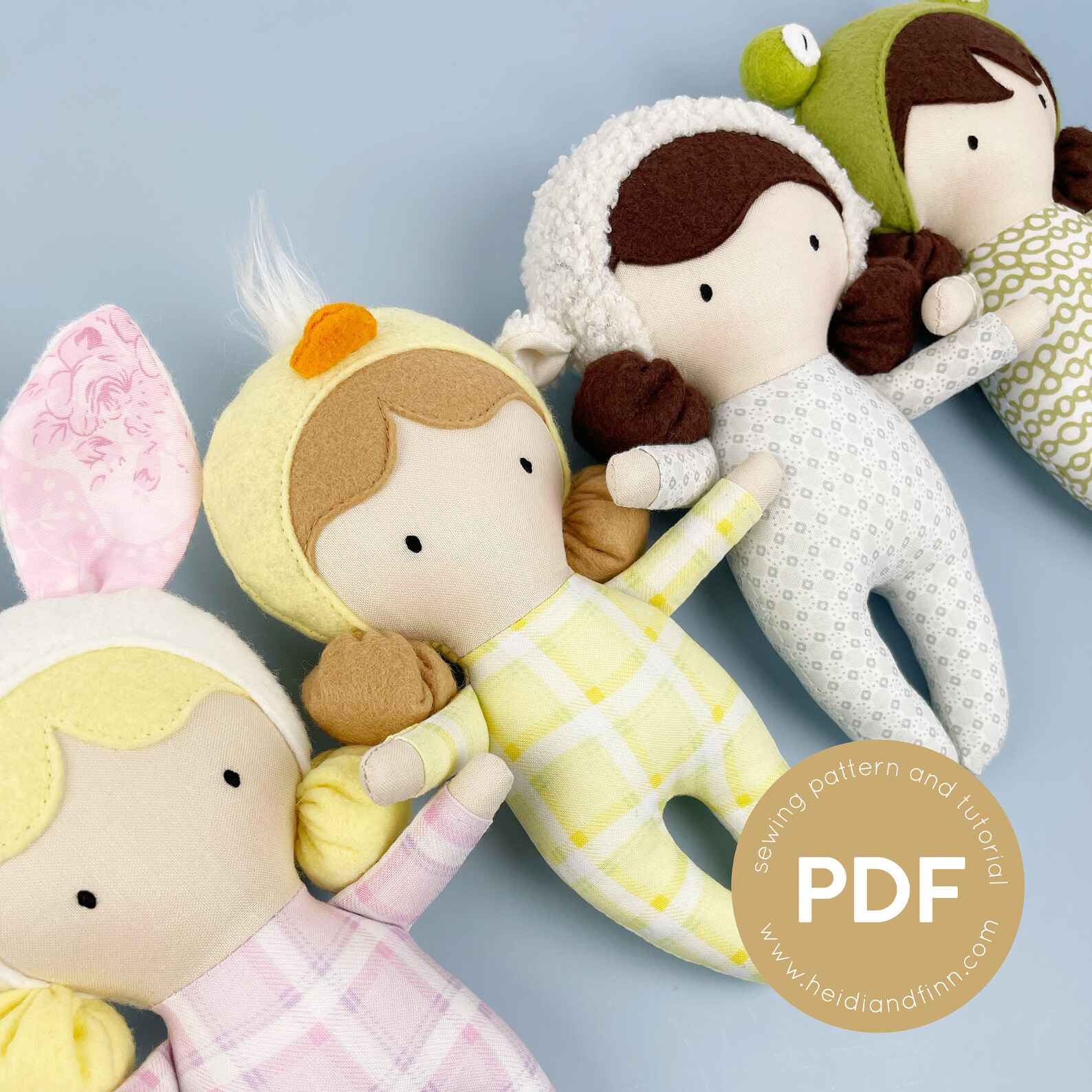 Spring Baby Doll Sewing Pattern, Toy Pdf Sewing Pattern, Tiny Doll ...