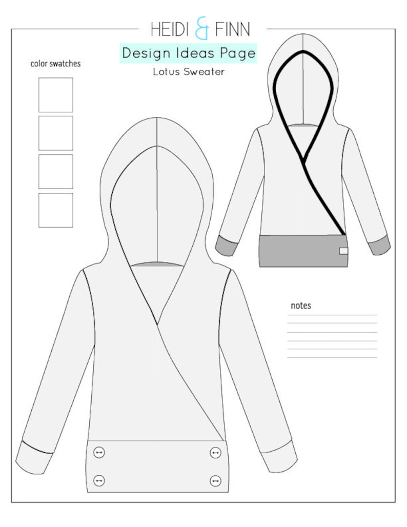 Lotus Sweater Pattern, PDF Sewing Pattern, Wrap Yoga Sweater, Wrap ...