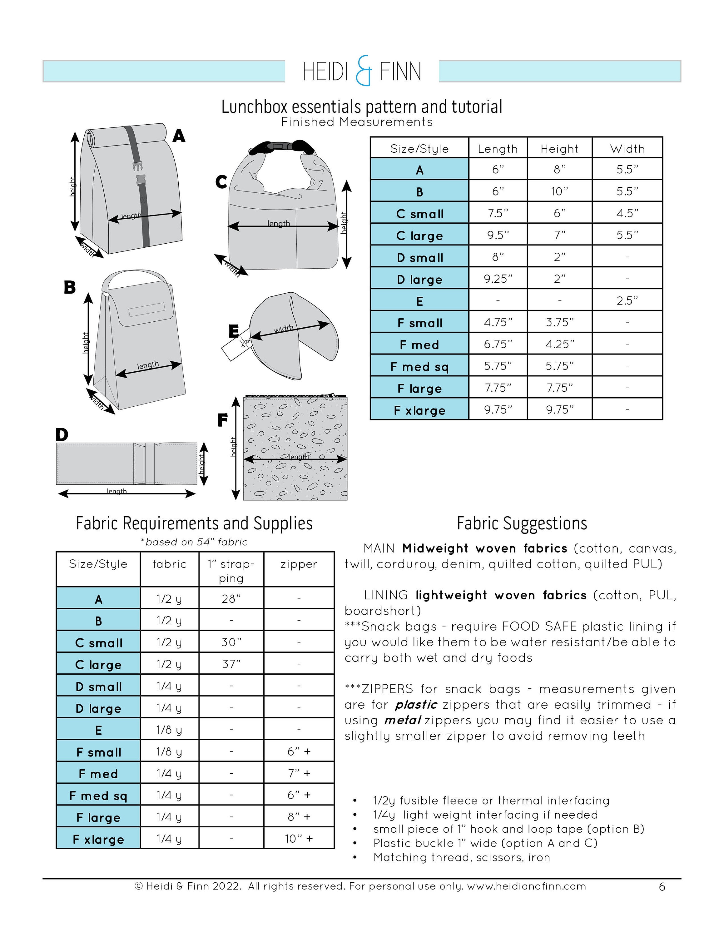 REUSE, Lunchbox Sewing Pattern, Lunchbag Sewing Pattern, Snack Bag ...