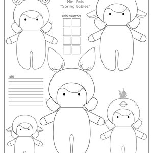 Spring Baby Doll Sewing Pattern, Toy Pdf Sewing Pattern, Tiny Doll ...