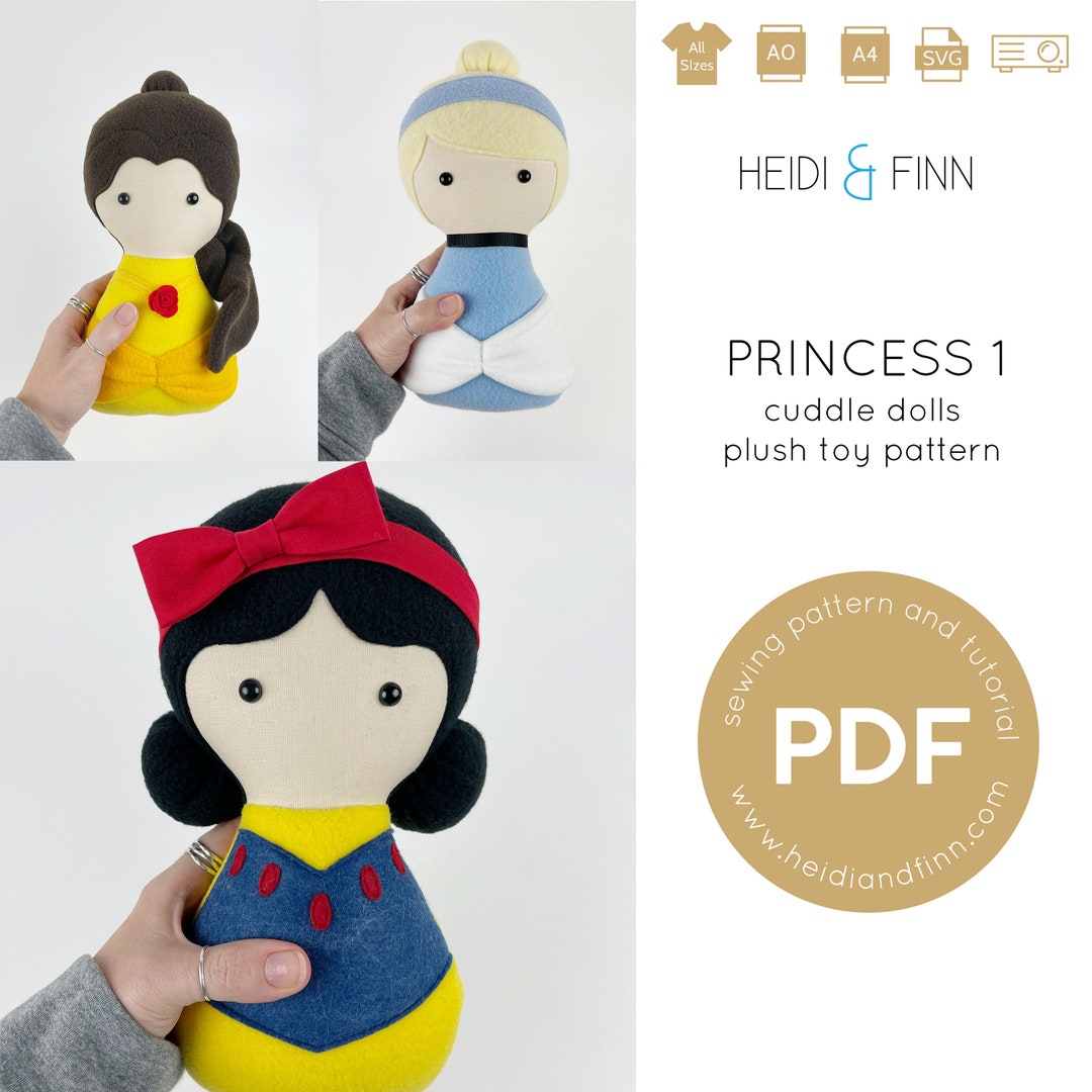 Princess Doll Pattern, Cuddle Doll Pattern, Sewing Pattern, Soft Doll ...