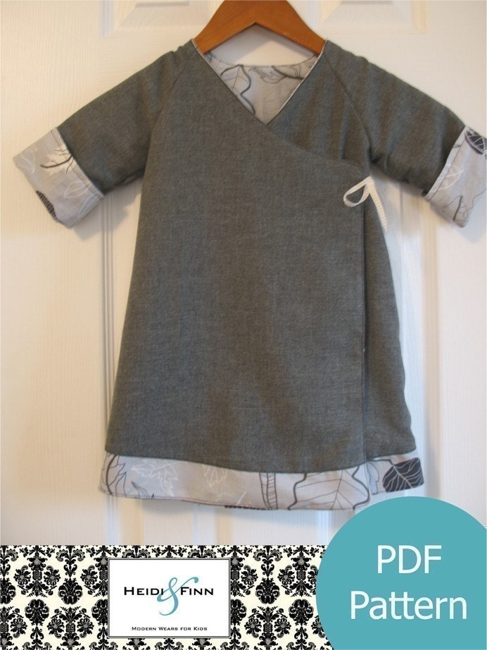 Sweet Wrap Reversible Dress Pattern and Tutorial 12m-6t Kimono | Etsy