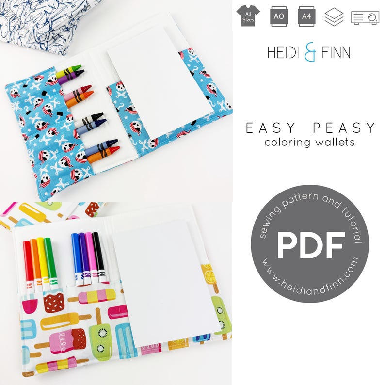 EASY PEASY Coloring Wallet, Crayon Wallet Sewing Pattern, Travel Crayon ...