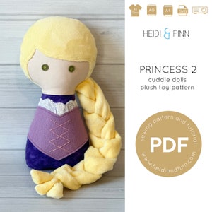 Princess Doll Pattern, Cuddle Doll Pattern, Sewing Pattern, Soft Doll Pattern, Pdf Sewing ...