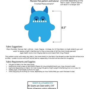 Monster Sewing Pattern, Monster Plush Toy, Mini Monster PDF Sewing ...