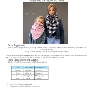 Triangle Scarf, Wrap Scarf Sewing Pattern, Pdf Pattern, Triangle Wrap ...