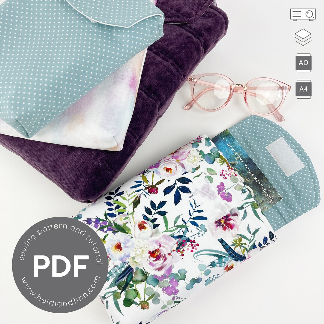 BOOKWORM, Book Sleeve Sewing Pattern, Book Pouch Pattern, Gift for Book ...