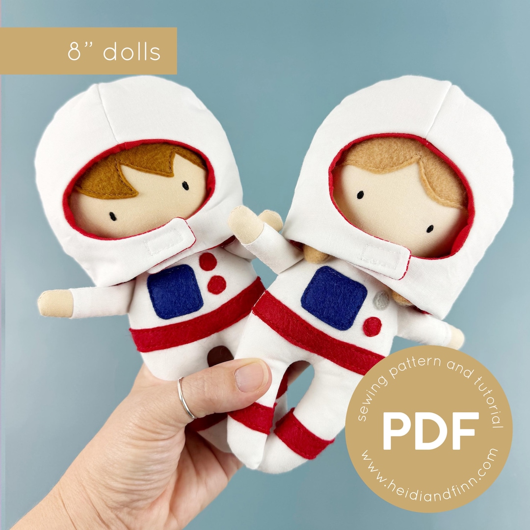 Astronaut Doll Sewing Pattern, Alien Doll Pattern, Tiny Doll Sewing ...