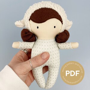Spring Baby Doll Sewing Pattern, Toy Pdf Sewing Pattern, Tiny Doll ...