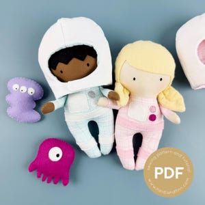Astronaut Doll Sewing Pattern, Alien Doll Pattern, Tiny Doll Sewing ...