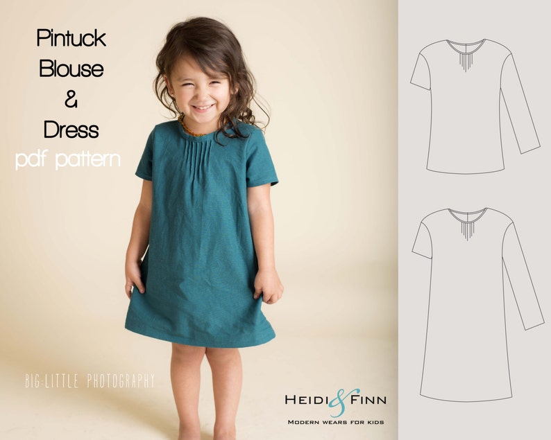 Pintuck Blouse and Dress PDF Pattern and Tutorial 12m-12y EASY - Etsy