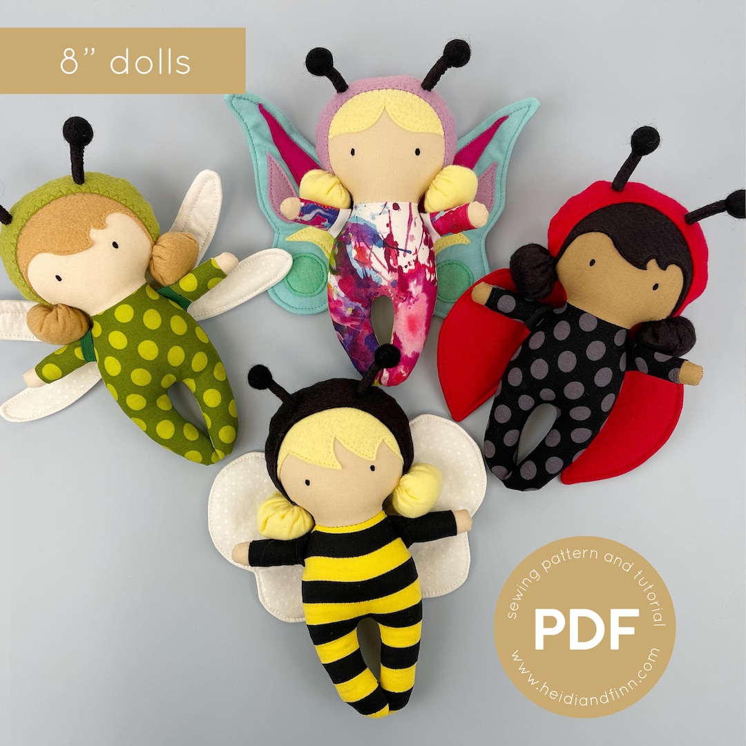 Baby Doll Sewing Pattern, Doll Pdf Sewing Pattern, Tiny Doll Sewing ...