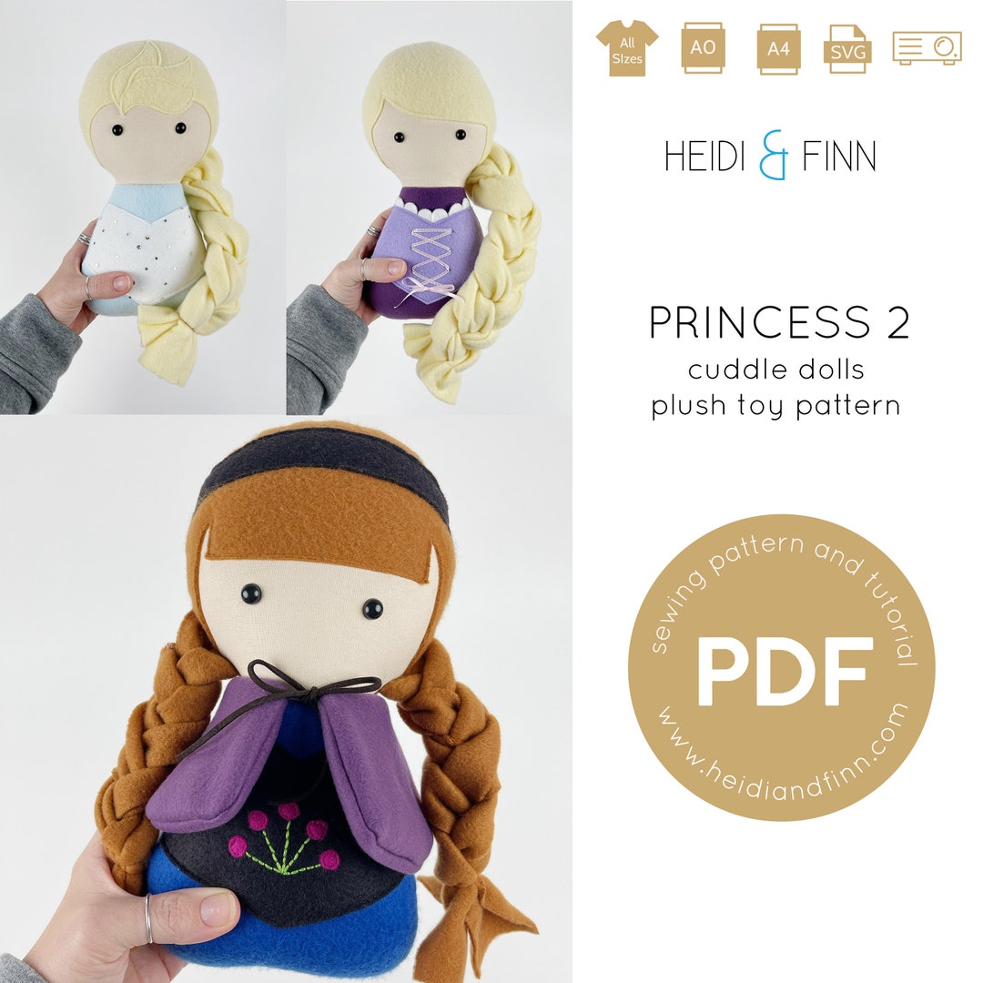 Princess Doll Pattern, Cuddle Doll Pattern, Sewing Pattern, Soft Doll ...