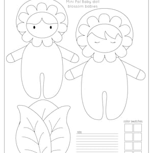 Flower Baby Doll Sewing Pattern, Toy Pdf Sewing Pattern, Tiny Doll ...