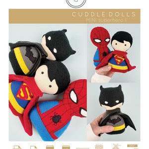 MINI Cuddle Dolls, Superhero Doll Pattern, Doll Sewing Pattern, Soft ...