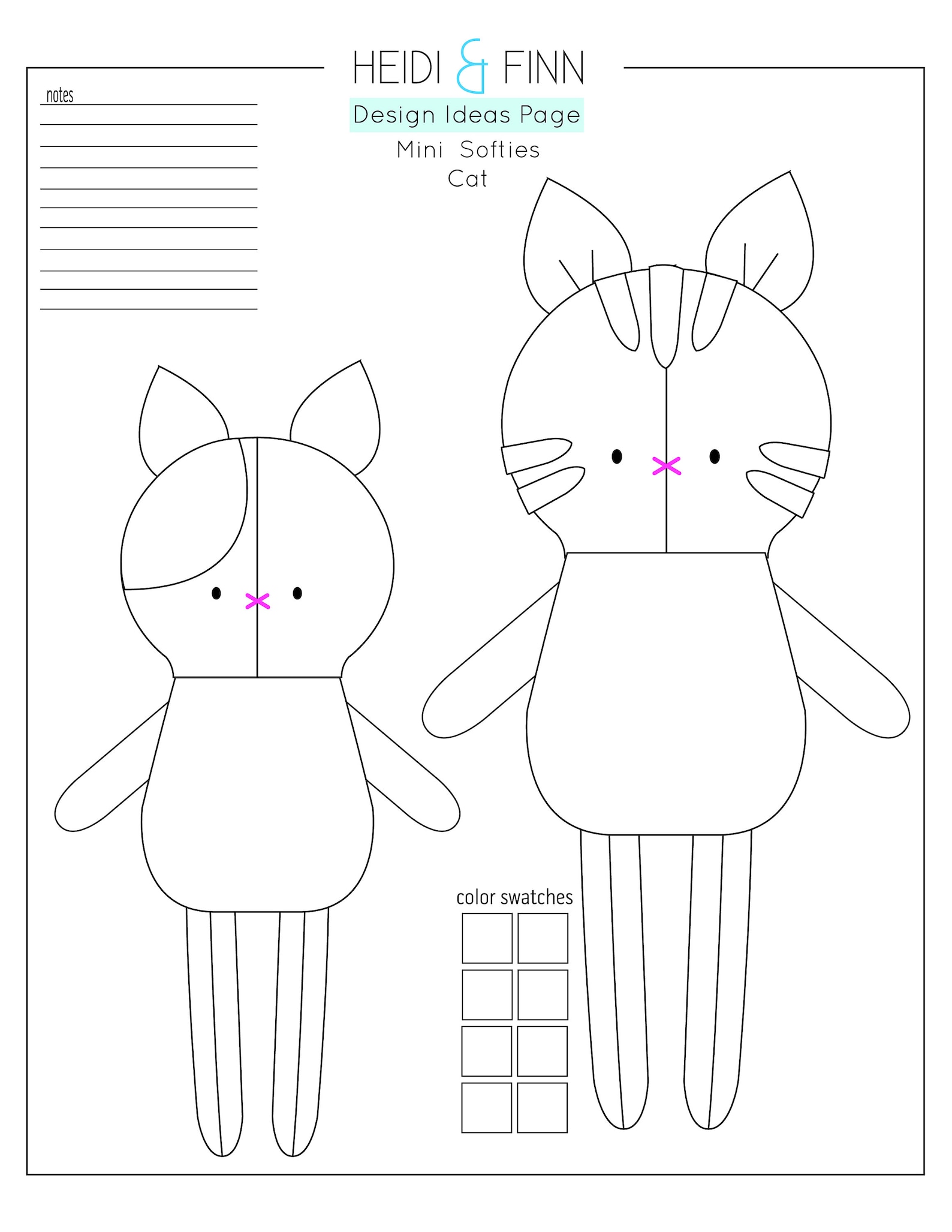 Cat Doll Sewing Pattern, Mini Softie Pattern, Kitten Sewing Pattern ...