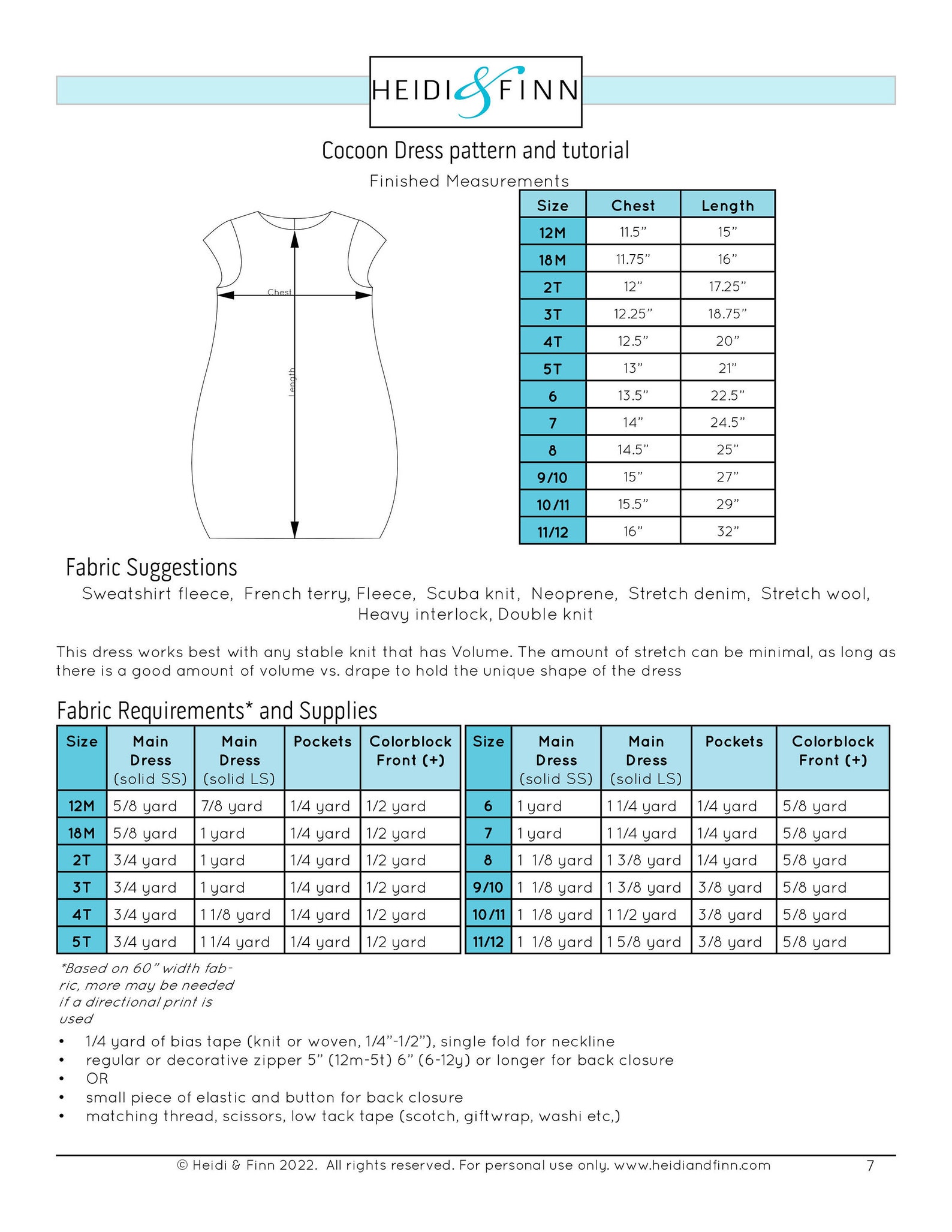 Cocoon Dress Sewing Pattern, Pdf Sewing Pattern, Tunic Pattern, Easy ...