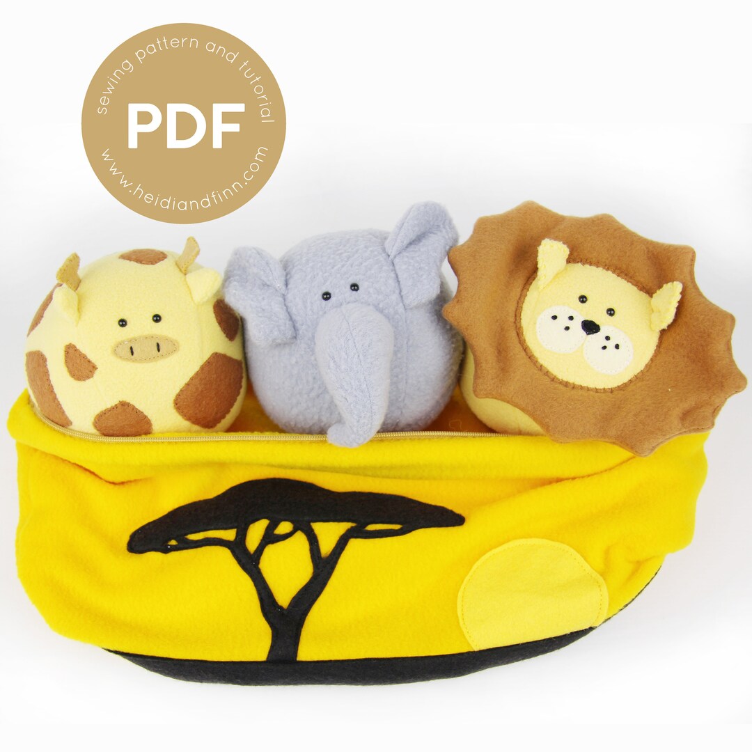 Safari Friends Sewing Pattern, Soft Ball Pattern, Toy Pdf Sewing ...
