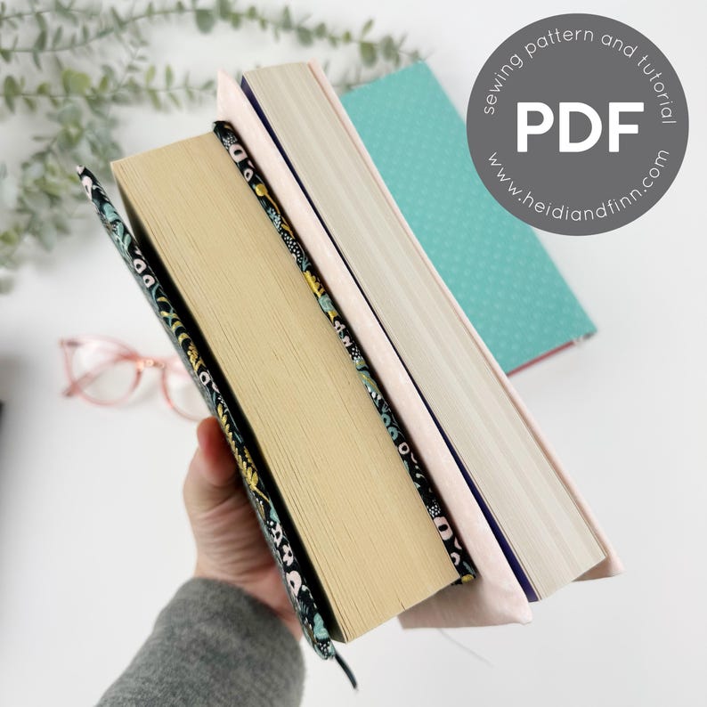 Book DUST JACKET Sewing Pattern, Gift for Book Lover, Book Protector ...
