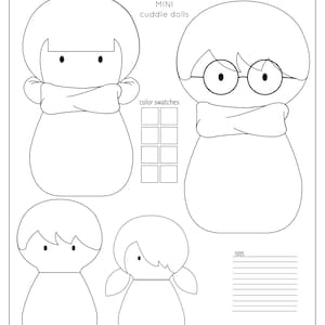 MINI Cuddle Dolls, Cuddle Doll Pattern, Doll Pdf Sewing Pattern, Soft ...