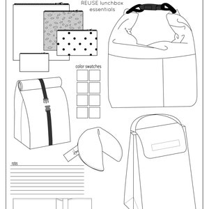 REUSE, Lunchbox Sewing Pattern, Lunchbag Sewing Pattern, Snack Bag ...