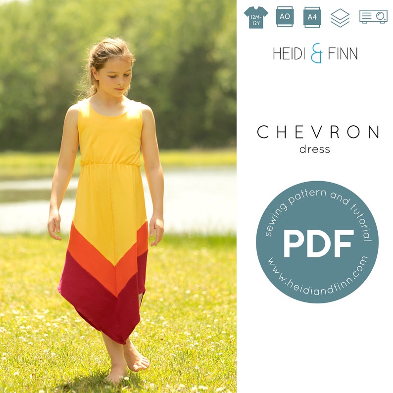 Chevron Dress Sewing Pattern Pdf Pattern Tutorial PDF - Etsy