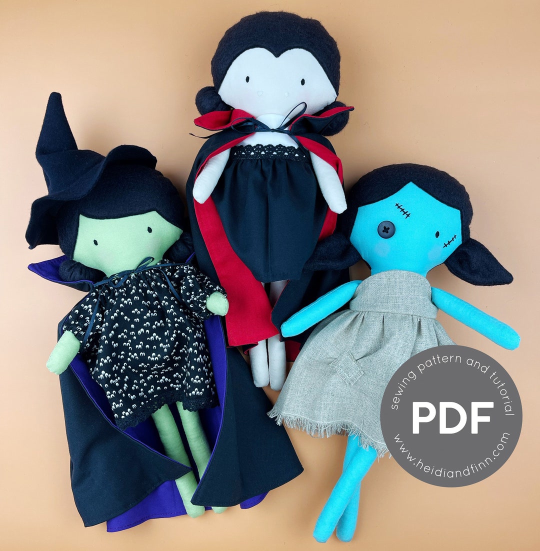 Mini Pal Halloween Dolls, Doll Sewing Pattern, Pdf Sewing Pattern ...