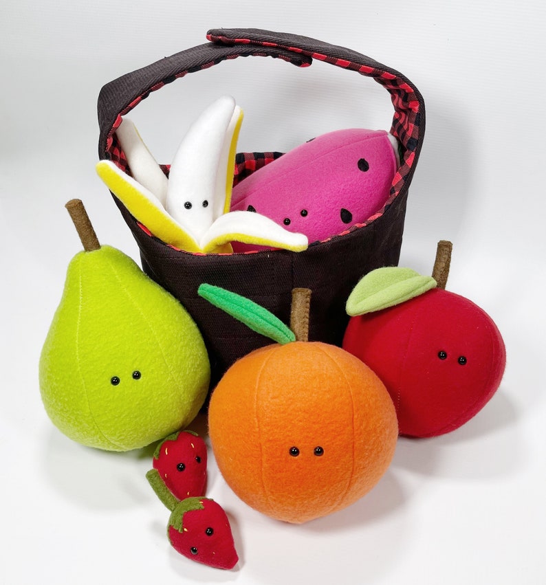 Fruit Pdf Pattern, Plush Toy Pdf Sewing Pattern, Fleece Fruit, Play ...