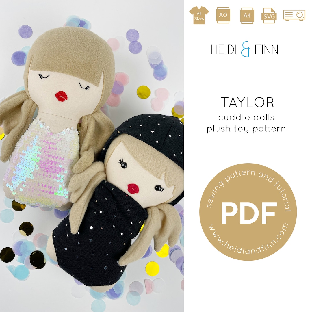 Taylor Doll Pattern, Cuddle Doll Pattern, Sewing Pattern, Soft Doll ...