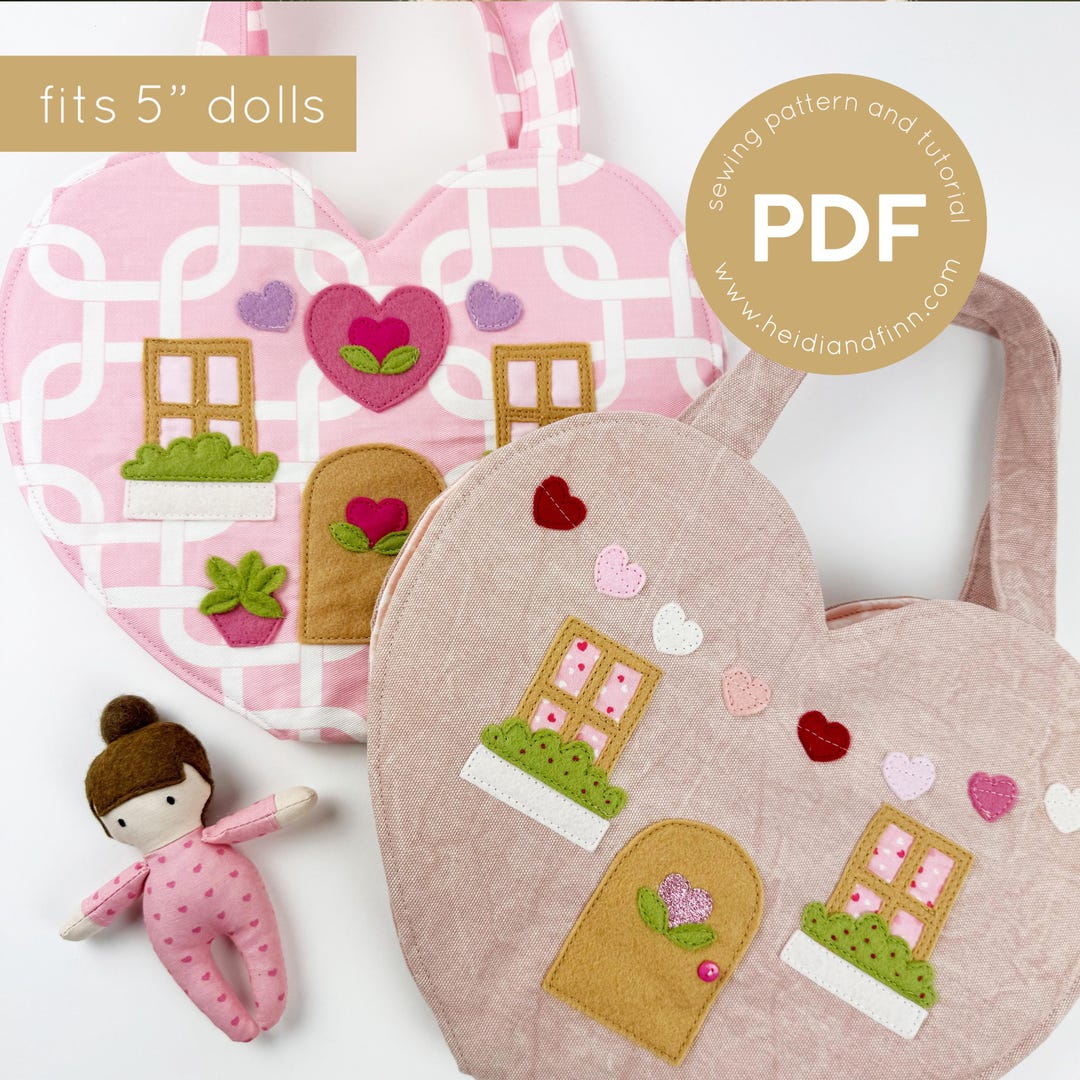 HEART Dollhouse BAG, Portable Dollhouse, Fabric Dollhouse, Soft ...