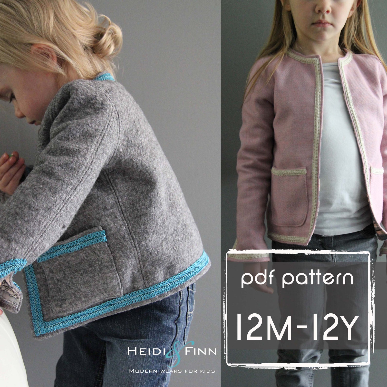 Coco Jacket Sewing Pattern and Tutorial 12m-12y Holiday | Etsy