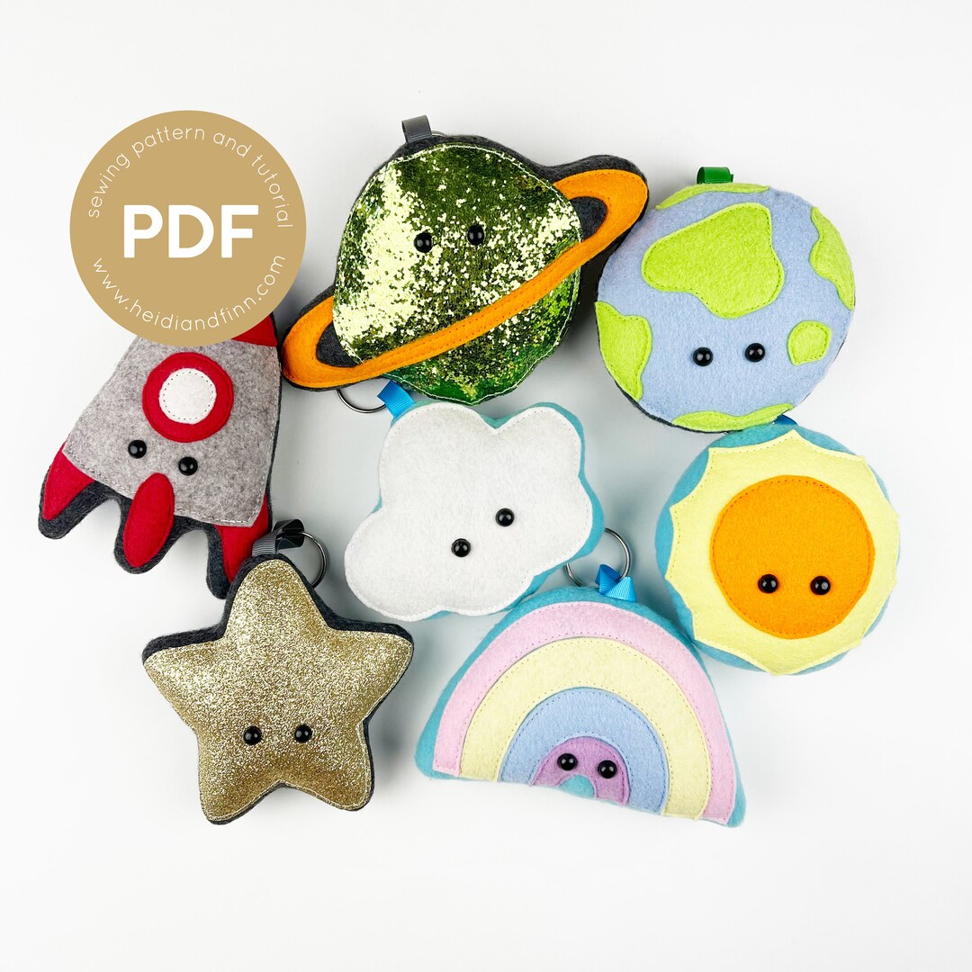 Backpack Charm Sewing Pattern, Plush Toy, Plush Space Sewing Pattern ...