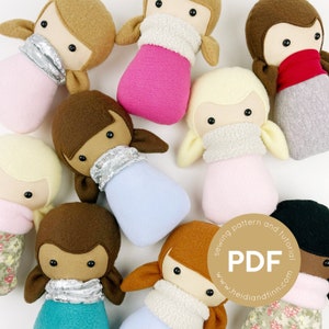 MINI Cuddle Dolls, Cuddle Doll Pattern, Doll Pdf Sewing Pattern, Soft ...