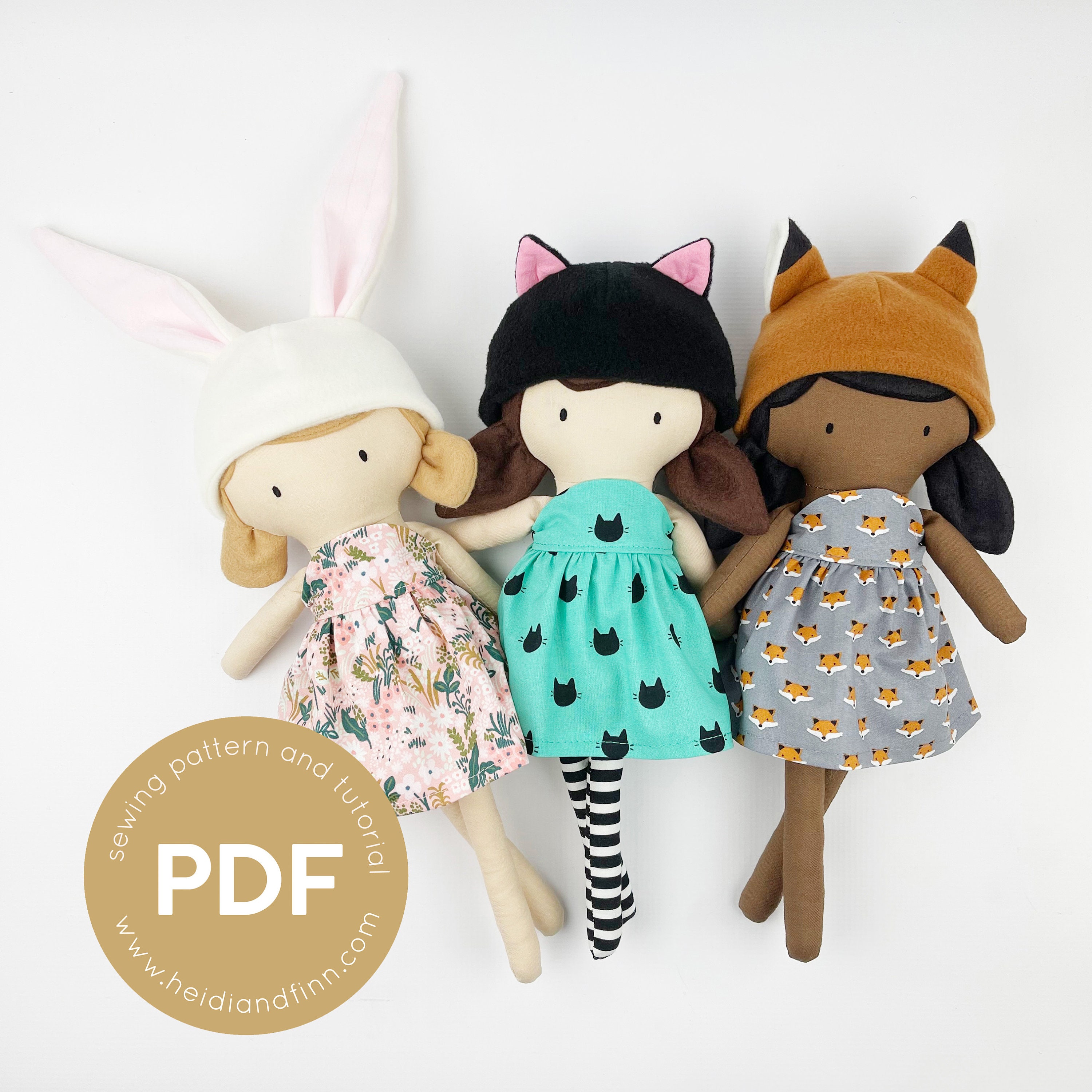 Animal Hat Pdf for Doll MINI PAL Hat With Ears Soft Rag - Etsy Canada